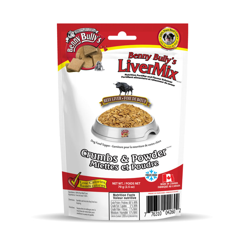Benny Bullys® LiverMix Crumbs and Powder - Freeze Dried Pure Beef Liver ...